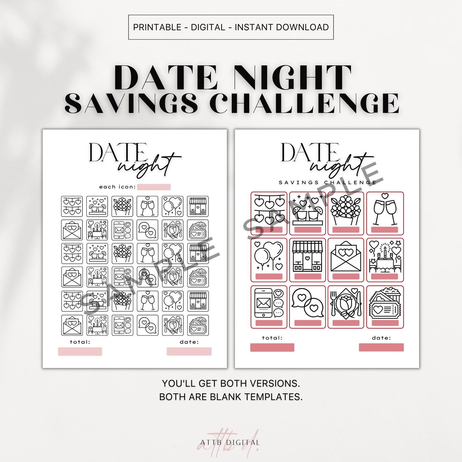 Date Night Savings Challenge Printable Digital Tracker - Etsy