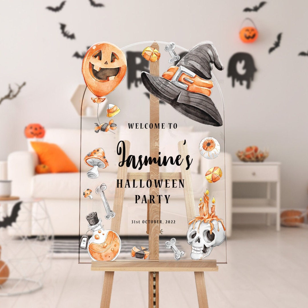 Halloween Entrance Sign Halloween Welcome Sign Custom - Etsy