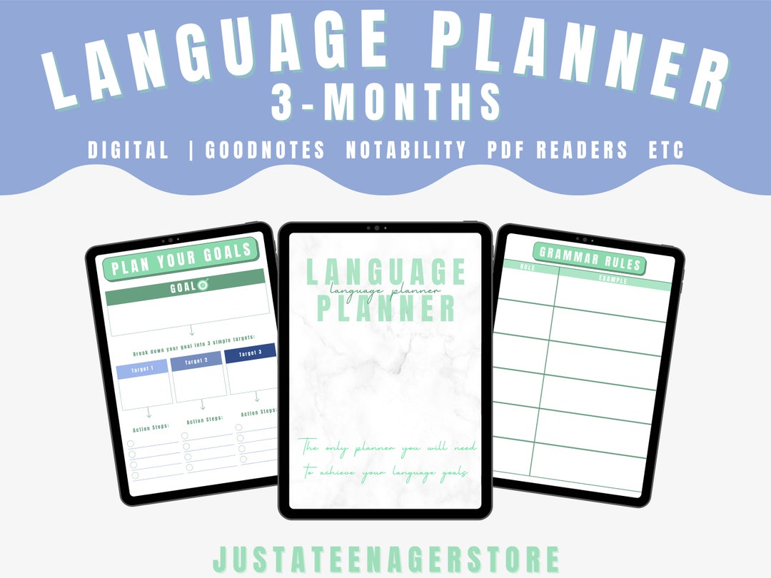 Digital Language Learning Planner | 3-month Self Study Planner | Self ...