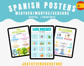 Spanish Colors Digital Poster | Beginner Vocabulary Spanish Classroom ...