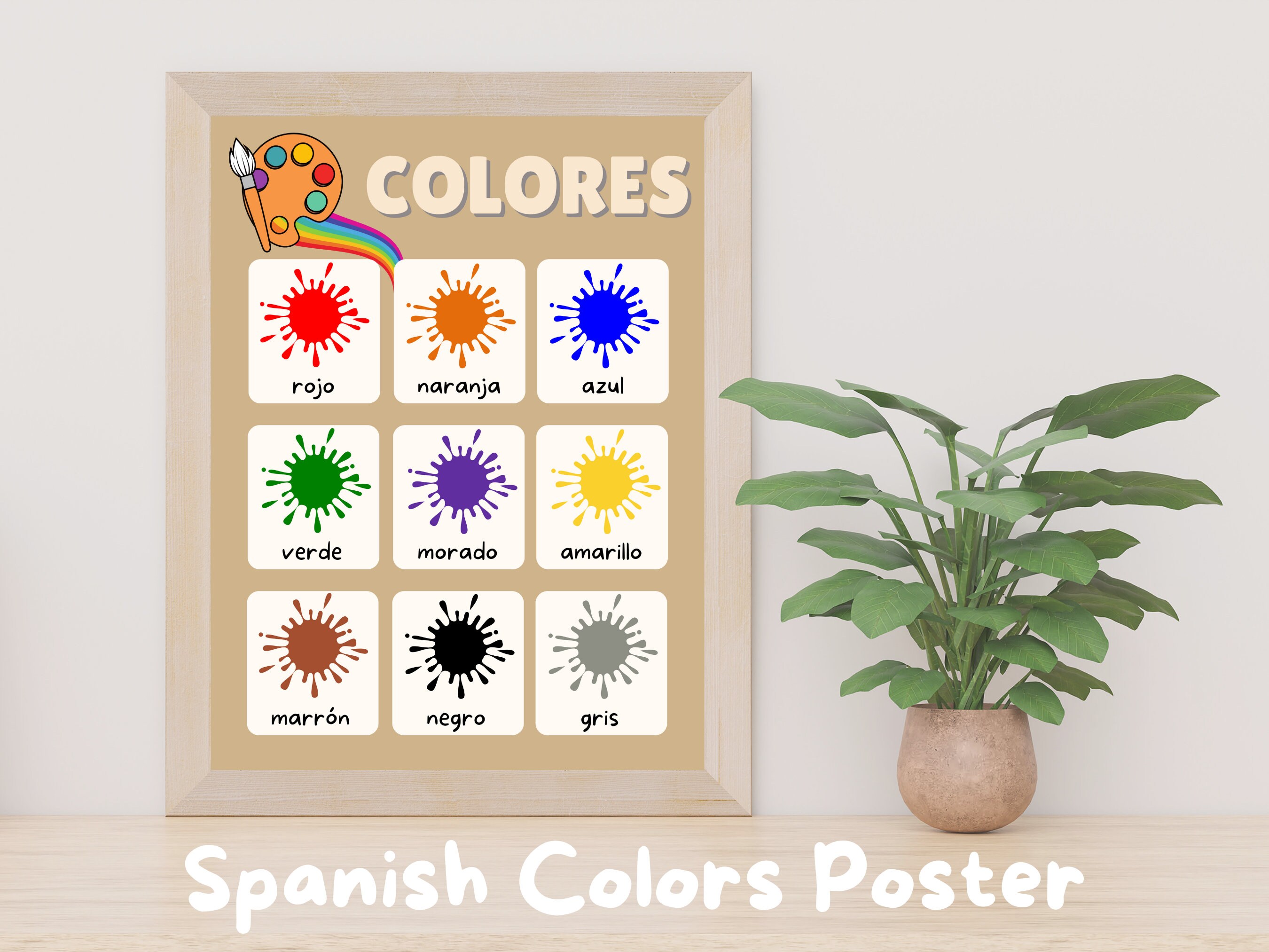 Spanish Colors Digital Poster Beginner Vocabulary Spanish - Etsy
