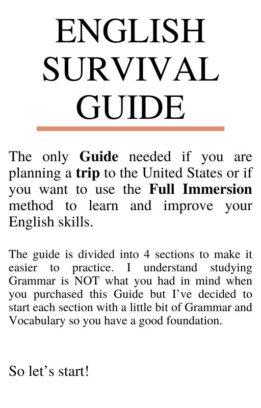 English Survival Guide | Guía Para Aprender Inglés | Guide for Visiting ...