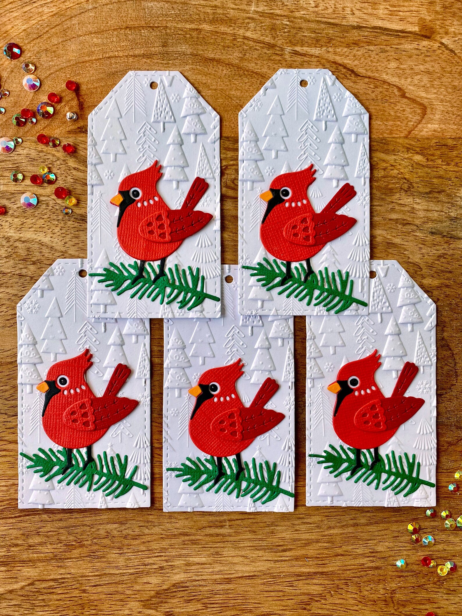Holiday Gift Tags, Christmas Gift Tags, Cardinal Gift Tags, Embossed ...
