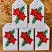 Holiday Gift Tags, Embossed Gift Tags, Poinsettia Gift Tags, Handmade ...