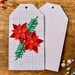 Holiday Gift Tags, Embossed Gift Tags, Poinsettia Gift Tags, Handmade ...