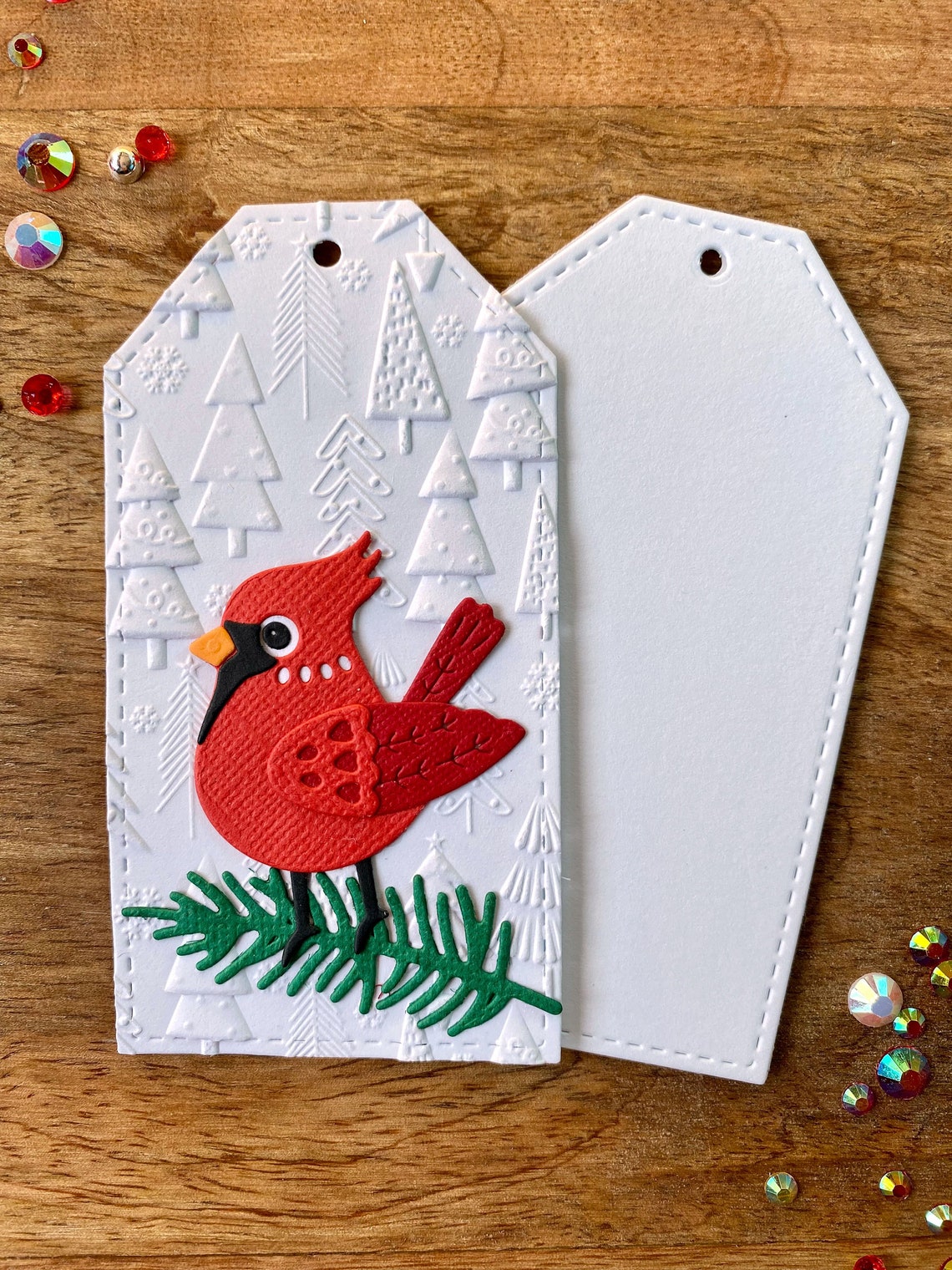 Holiday Gift Tags, Christmas Gift Tags, Cardinal Gift Tags, Embossed ...