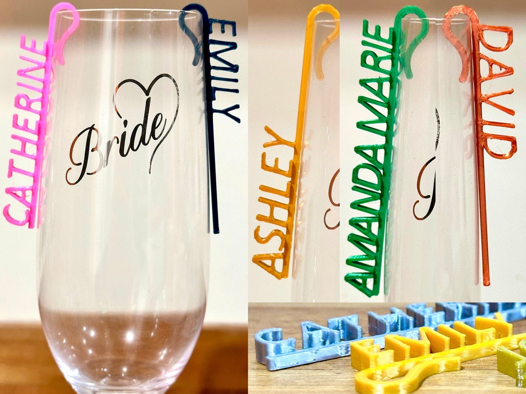 3D Glass Name Tag Charms for Wedding, 3D ID Name Tag, Custom Wedding ...
