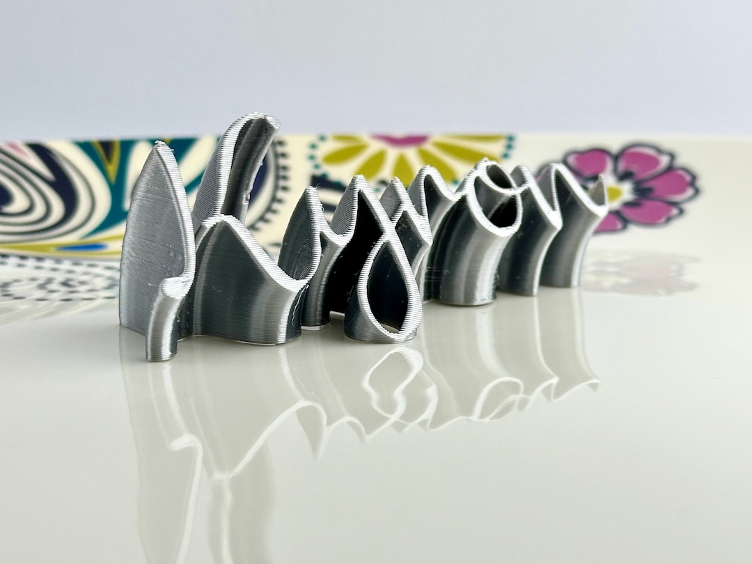 3D Names Cards for Wedding, Silver 3D Name Tag, Custom Wedding Names ...