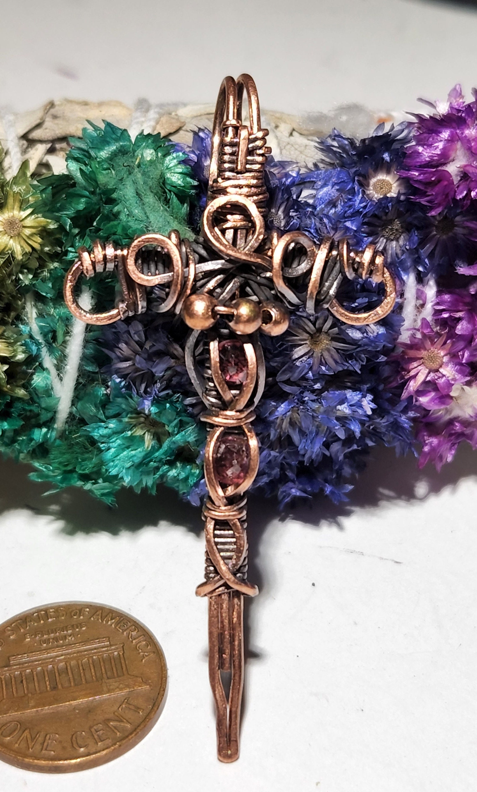 Swarovski Crystal Garnet Sword Wire Wrapped Cooper and Garnet - Etsy