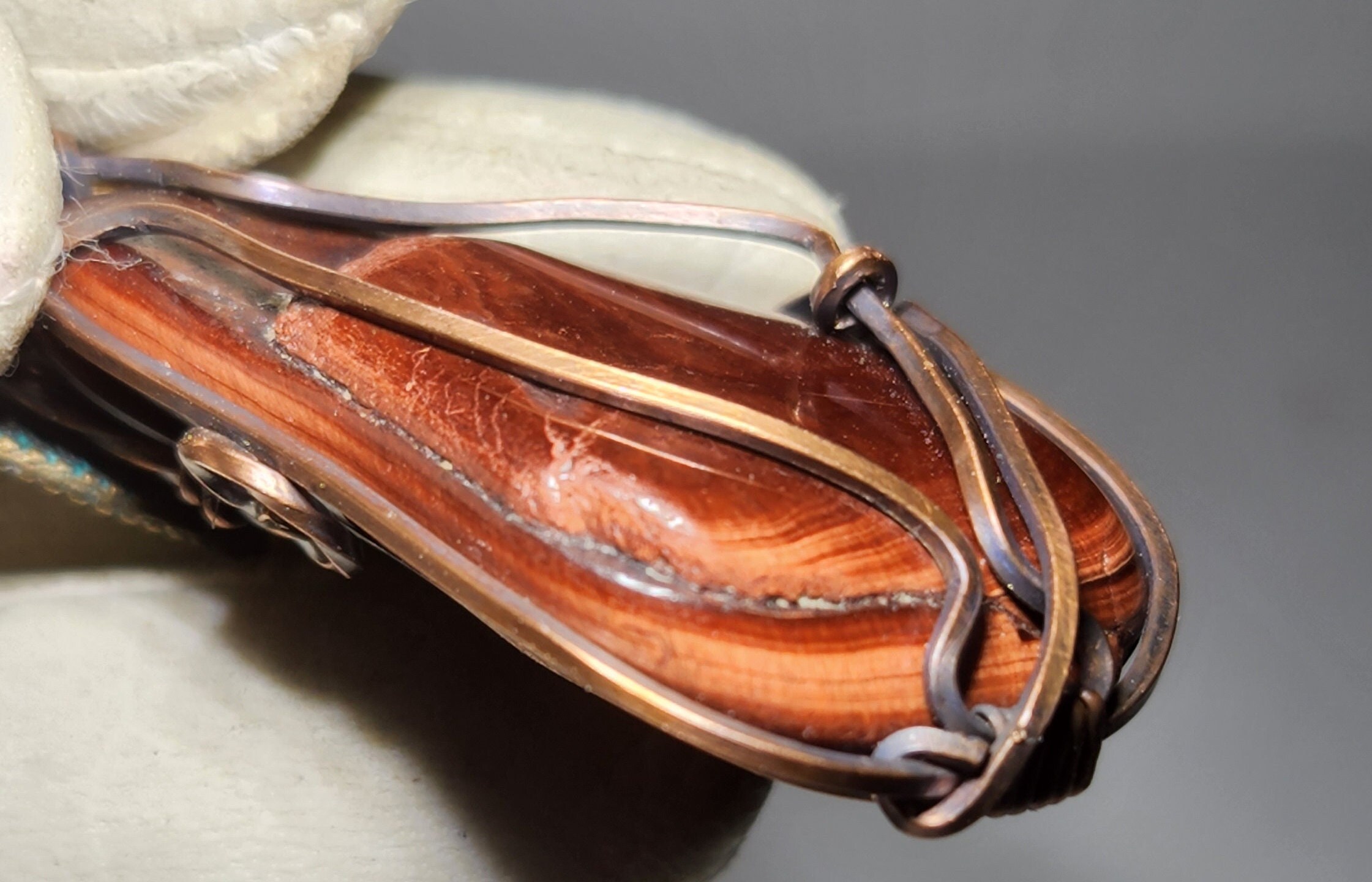 Red Tiger Eye Pumpkin Necklace Pumpkin Pendant W Copper - Etsy