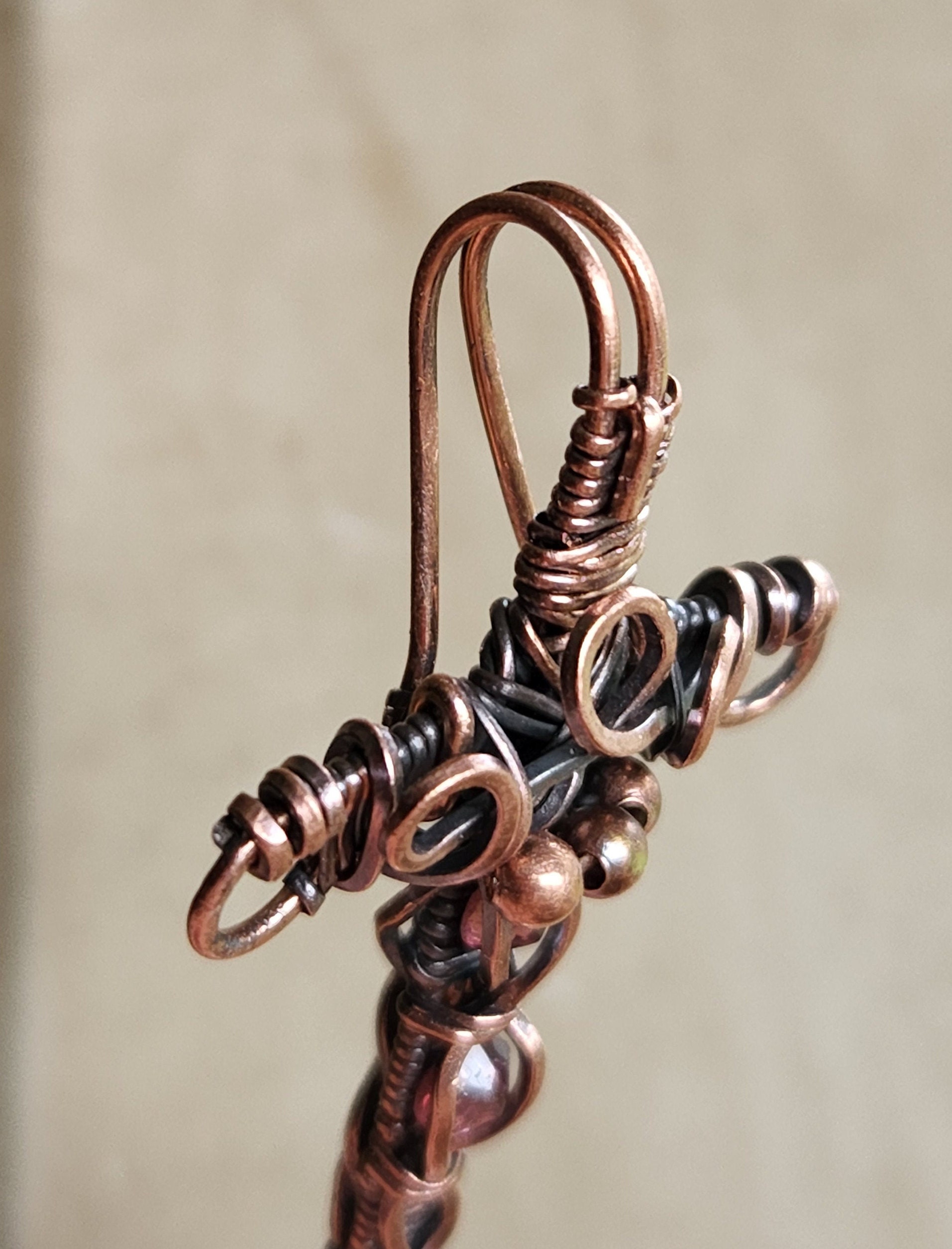 Swarovski Crystal Garnet Sword Wire Wrapped Cooper and Garnet - Etsy