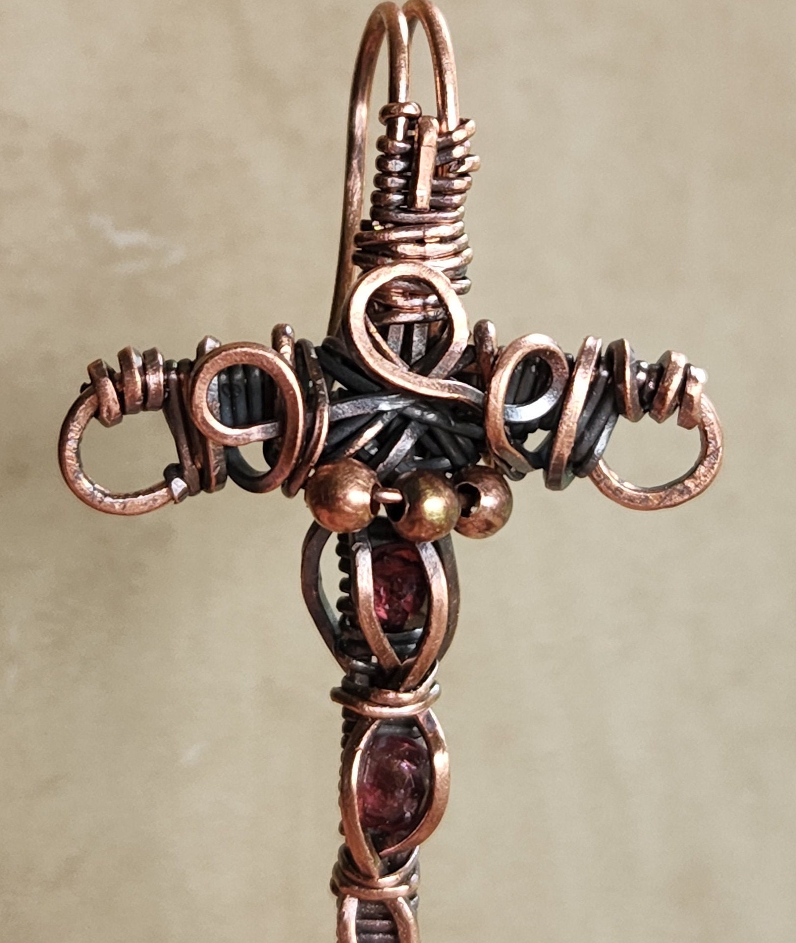 Swarovski Crystal Garnet Sword Wire Wrapped Cooper and Garnet - Etsy