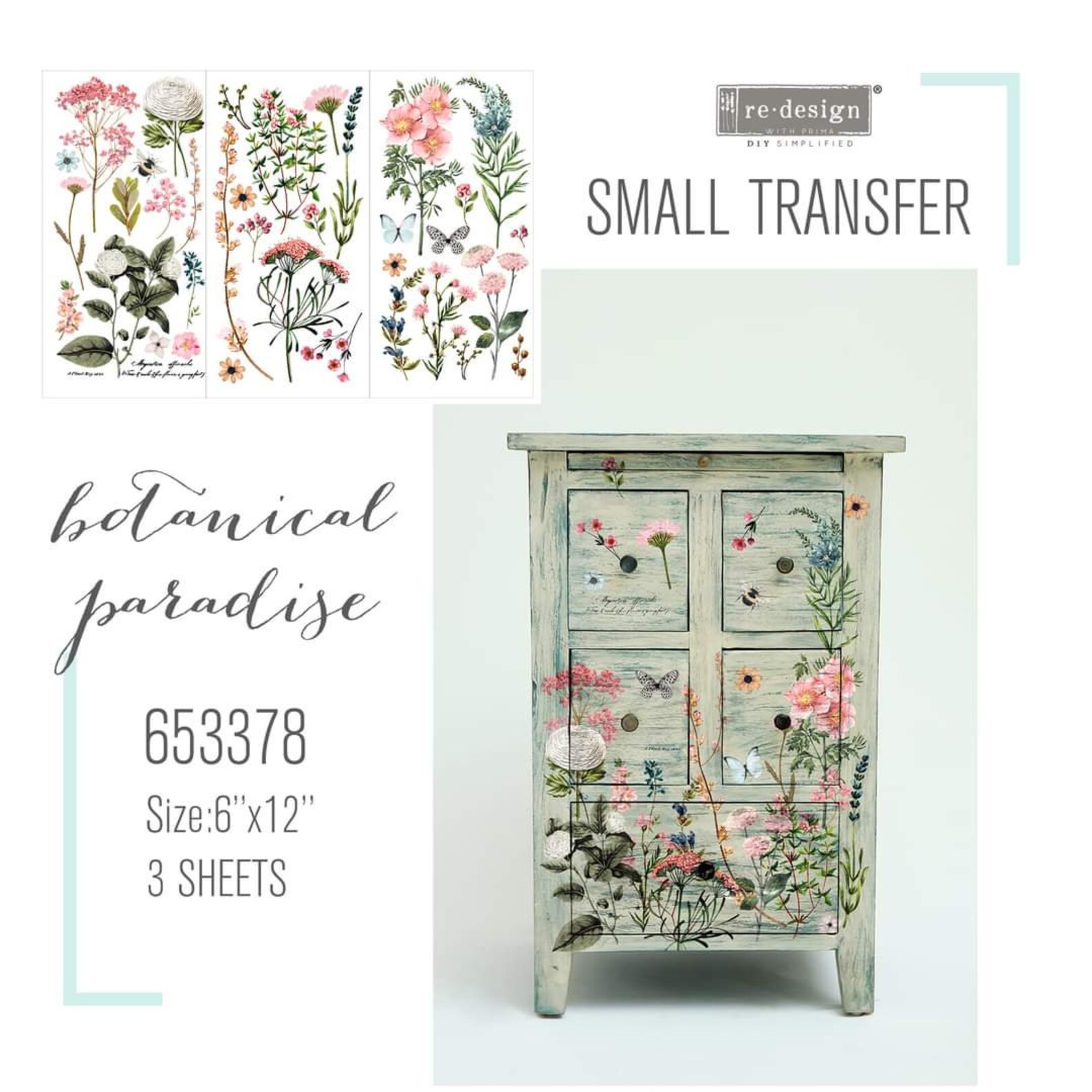 Redesign With Prima Small Transfer Botanical Paradise - Etsy UK