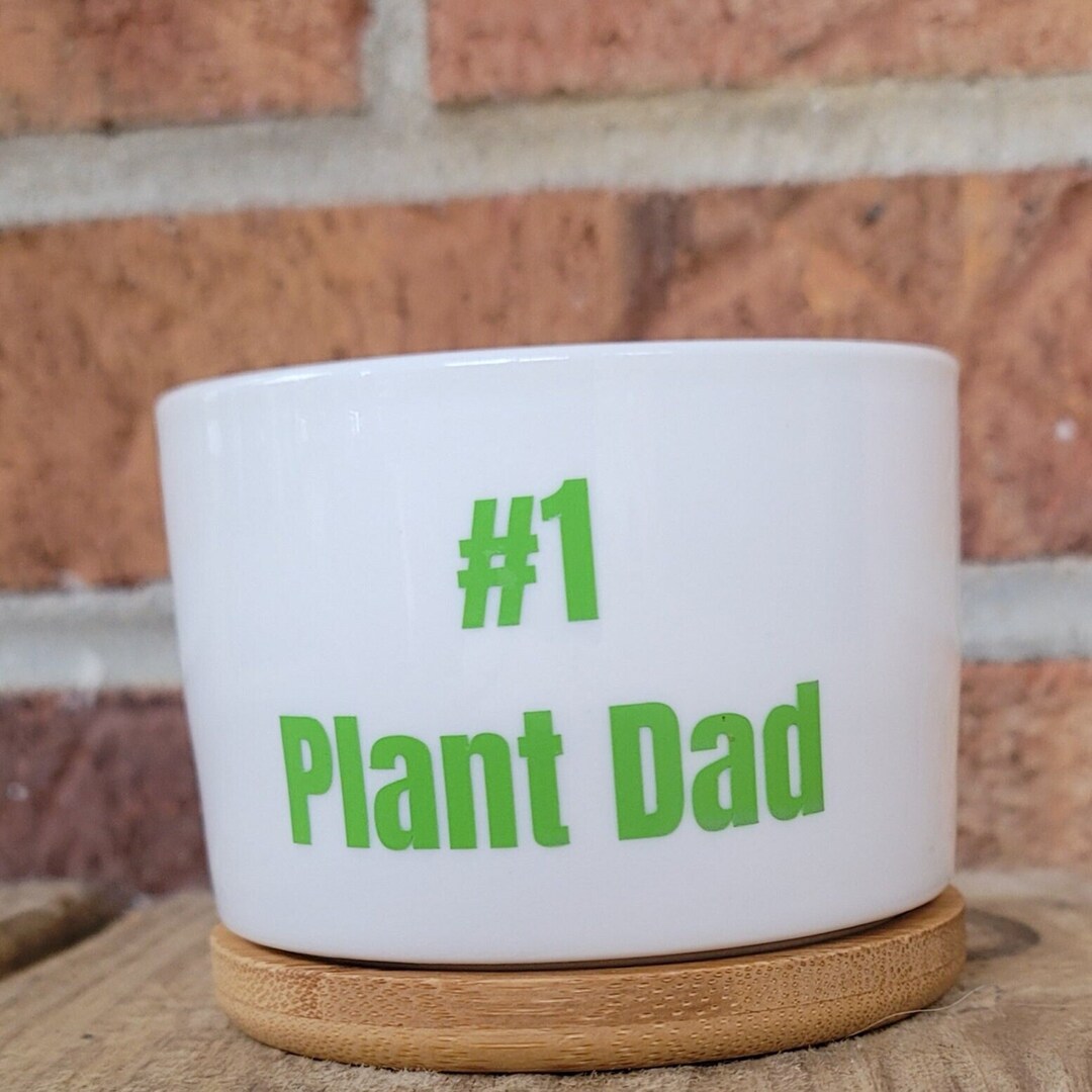 A#1 Plant Dad Plant Pot With Drainage,funny Succulent Pot,cactus ...