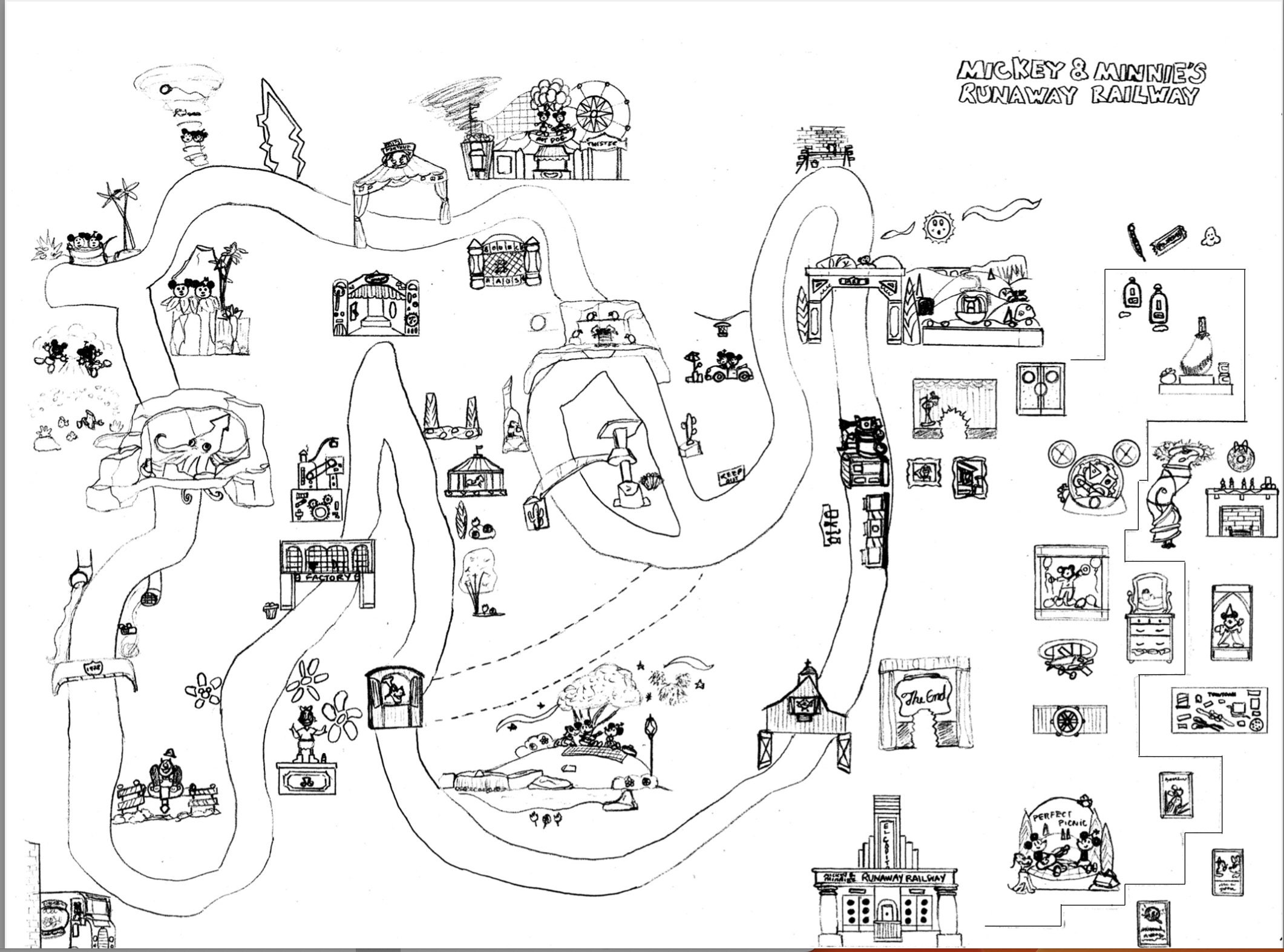 Mickey and Minnie's Runaway Railway Map disneyland - Etsy UK