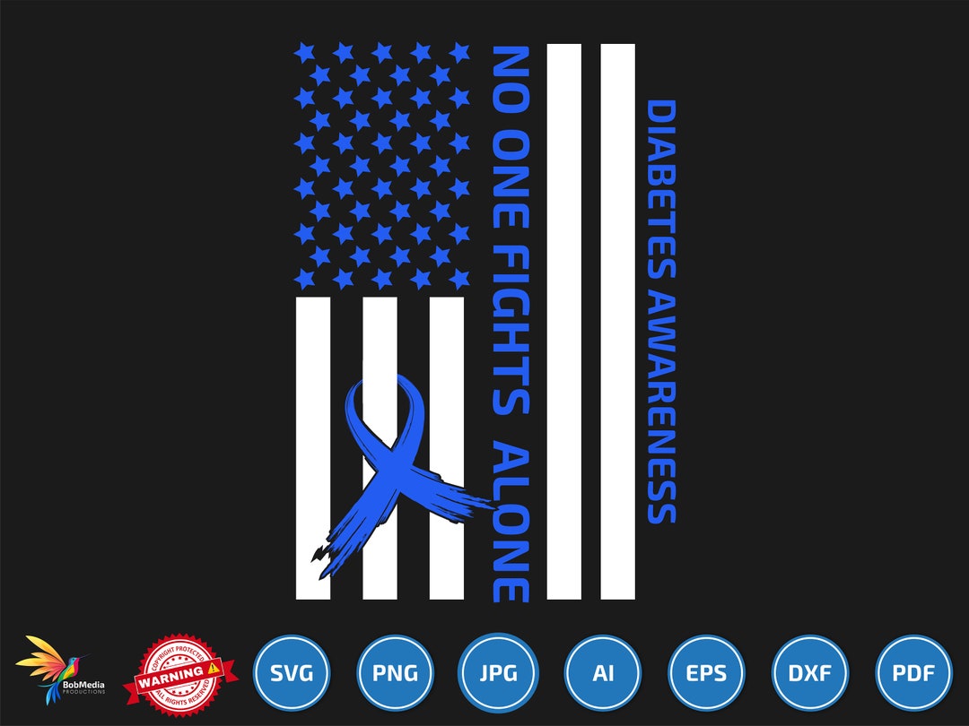 Ddiabetes Awareness Svg Png, Diabetes Flag Svg, Blue Ribbon Shirt ...