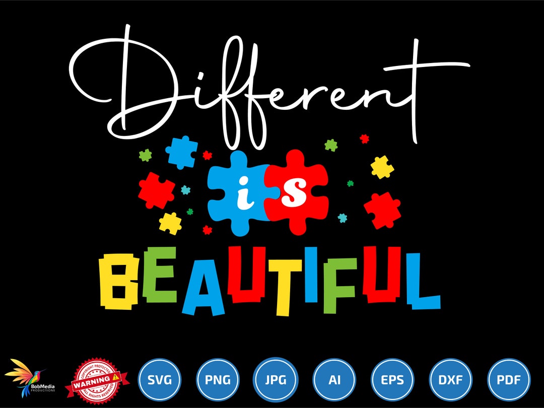 Autism Different is Beautiful Svg Png, Autism Awareness Svg, Funny ...