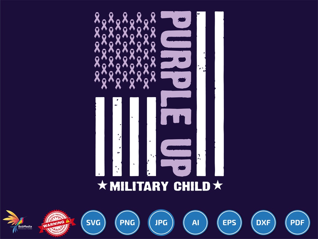 Purple up Military Child Month Svg, Military Child Unique Designs Svg ...