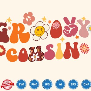 Groovy Retro Family Svg Png Bundle, Groovy Svg, Wavy Letters SVG ...