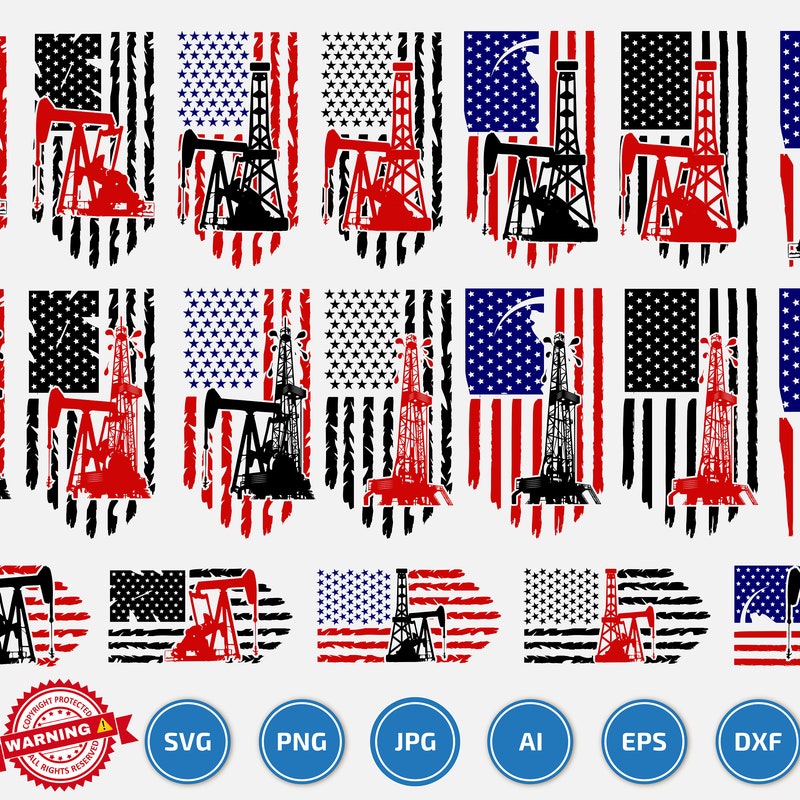 American Flag Oil Well Svg - Etsy