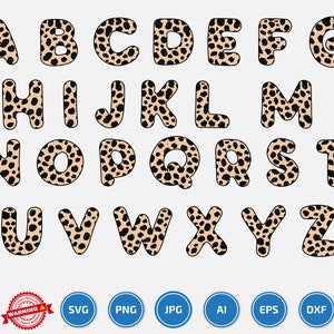 Cheetah Alphabet Svg Animal Font Svg Cheetah Font Svg Png - Etsy UK