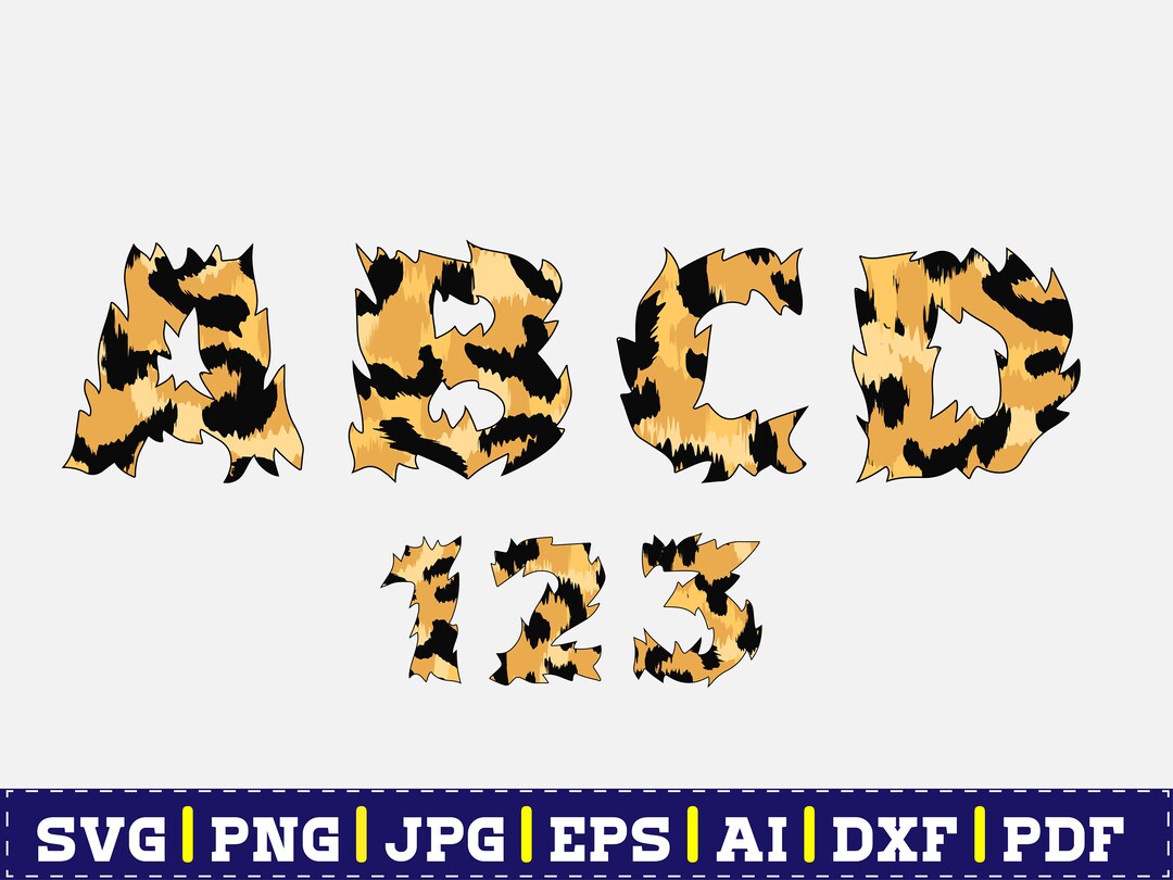 Leopard Font Svg Leopard Alphabet Svg Cheetah Font - Etsy