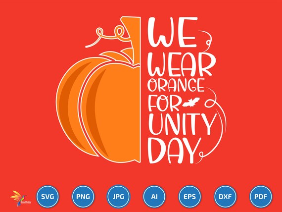 Unity Day Svg Png Orange Heart Svg Be Kind Svg Anti - Etsy