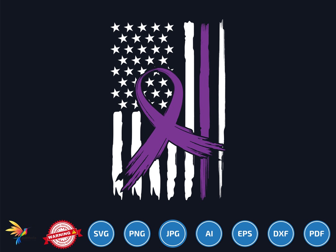 In November We Wear Purple Svg Png , Purple Ribbon Svg, Pancreatic ...
