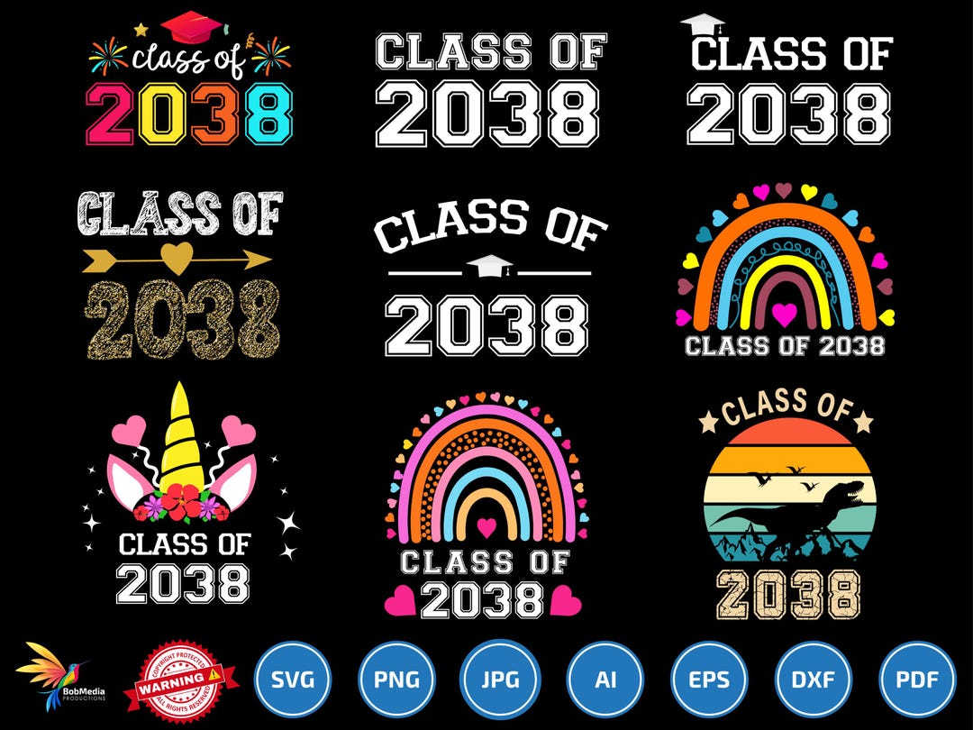 Class of 2038 Svg Bundle , Class of 2038 Png, Graduate 2024 , Back to ...
