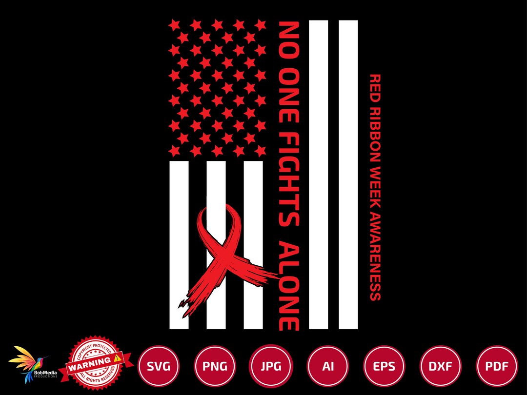 Red Ribbon Awareness Svg Png Anti-drug Svg We Wear Red for - Etsy