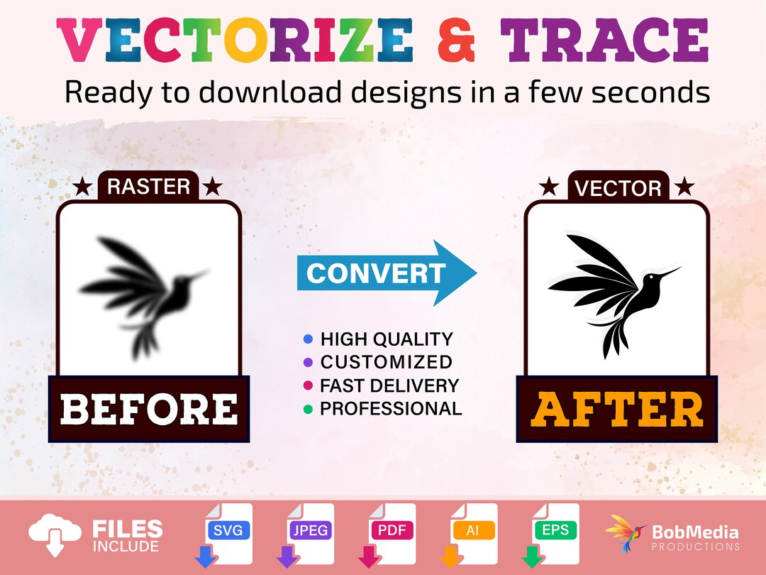 Custom Vectorize Service, Convert to Vectors Fomarts SVG, Logo Redesign ...