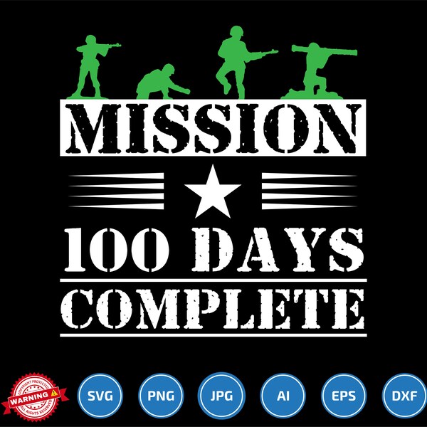 Svg Mission 100 Days Complete - Etsy