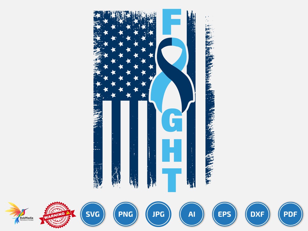 Prostate Cancer Awareness Svg, Prostate Ribbon Svg, Light Blue Ribbon ...