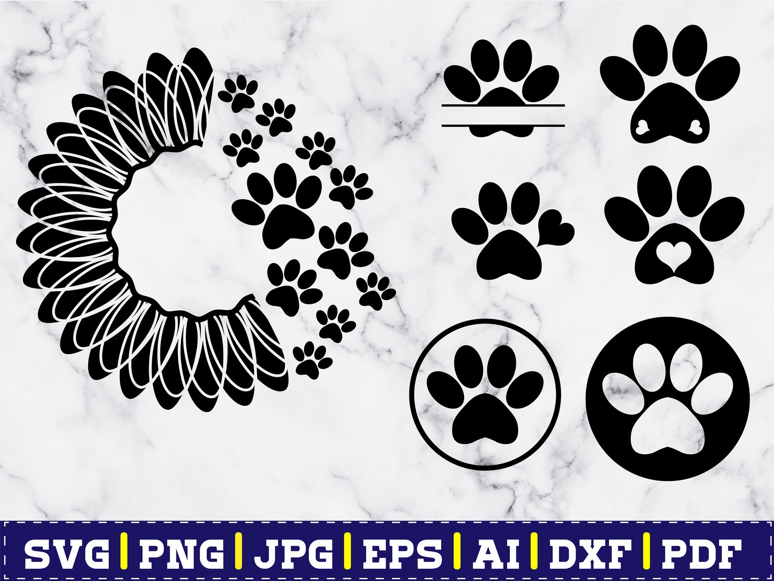 Paws Dog Svg Files Paws Pattern Dog Svg Bundle Dog Mom - Etsy UK
