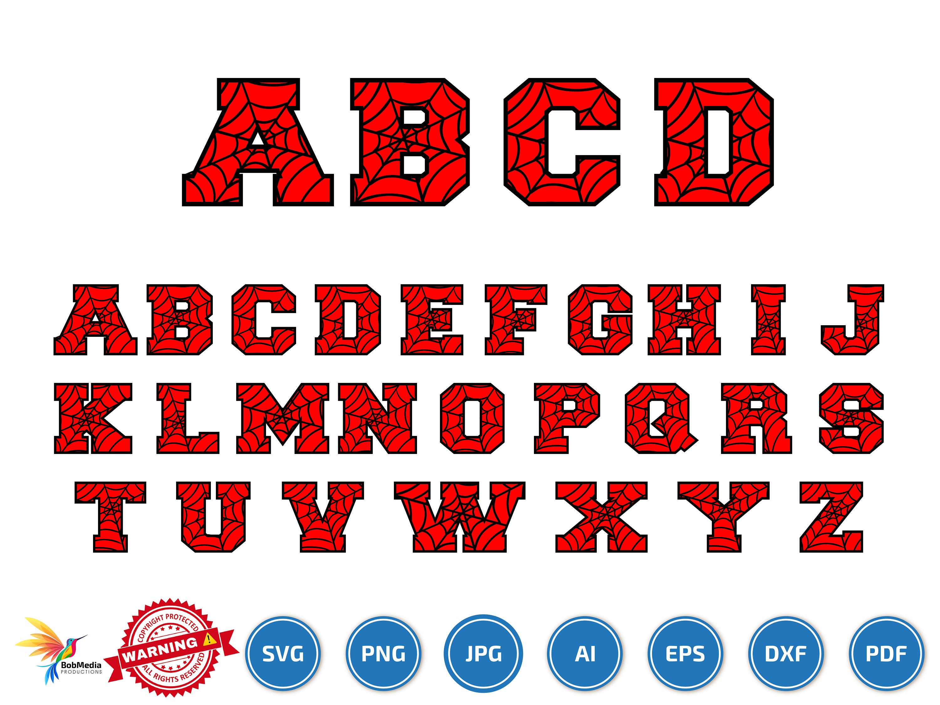 Spider Alphabet Svg Spider Font Svg Spider Svg Spider Web - Etsy UK