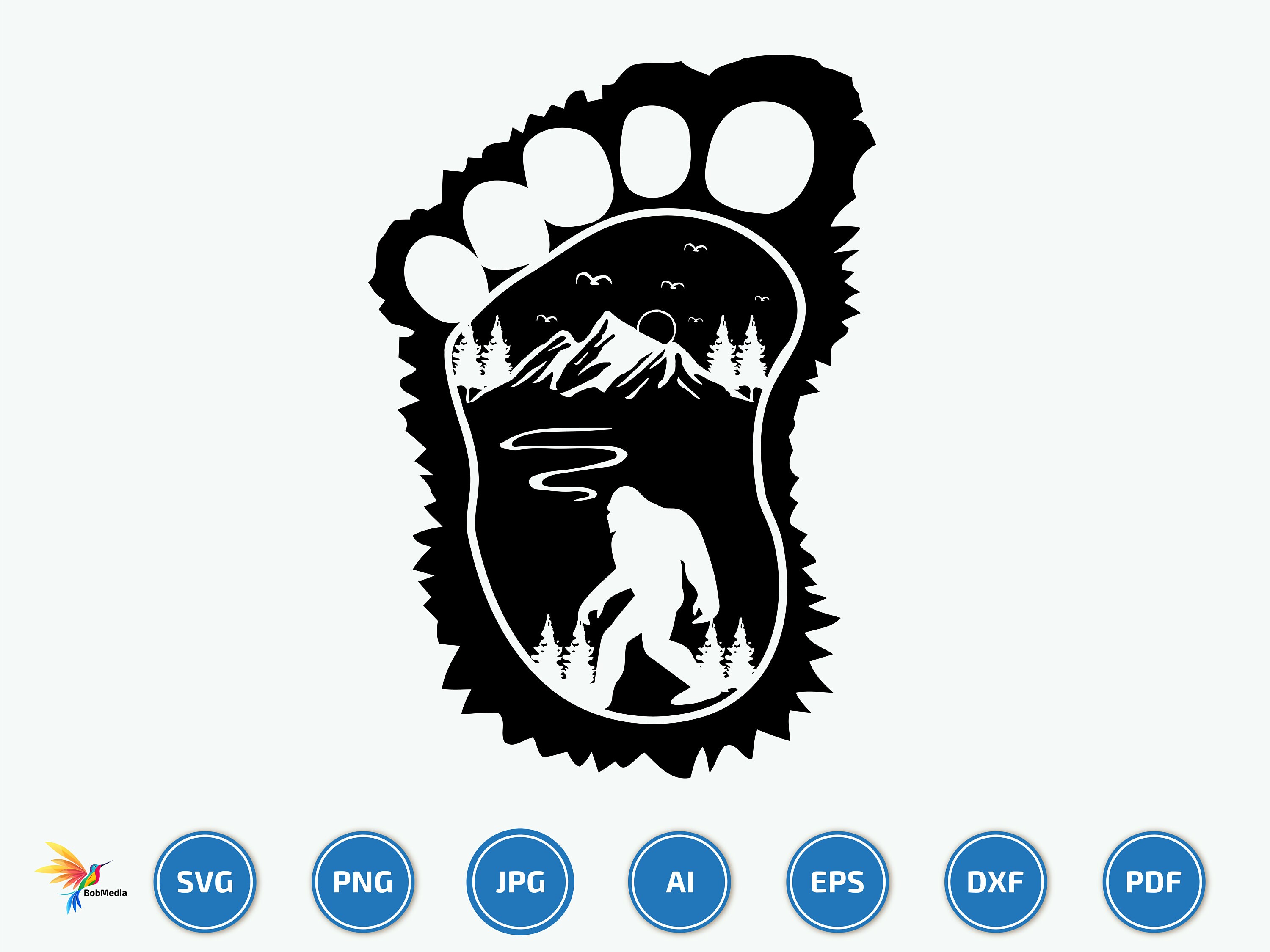Big Foot Svg Wild Monster Svg Big Foot Svg Bigfoot Mountain - Etsy