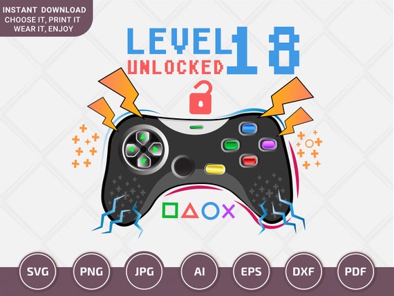 Nivel 18 desbloqueado svg / Videojuego svg / Invitación a la - Etsy México