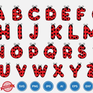 LADYBUG FONT Svg Ttf,alphabet Letters Ttf, Bug Pattern Svg, Bug Numbers ...