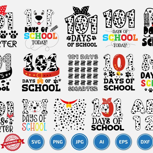 101 Days of School SVG 101 Days of School Dalmatian - Etsy