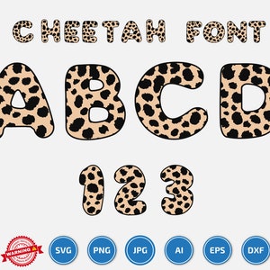 Cheetah Alphabet Svg Animal Font Svg Cheetah Font Svg Png - Etsy UK