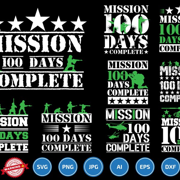 Svg Mission 100 Days Complete - Etsy