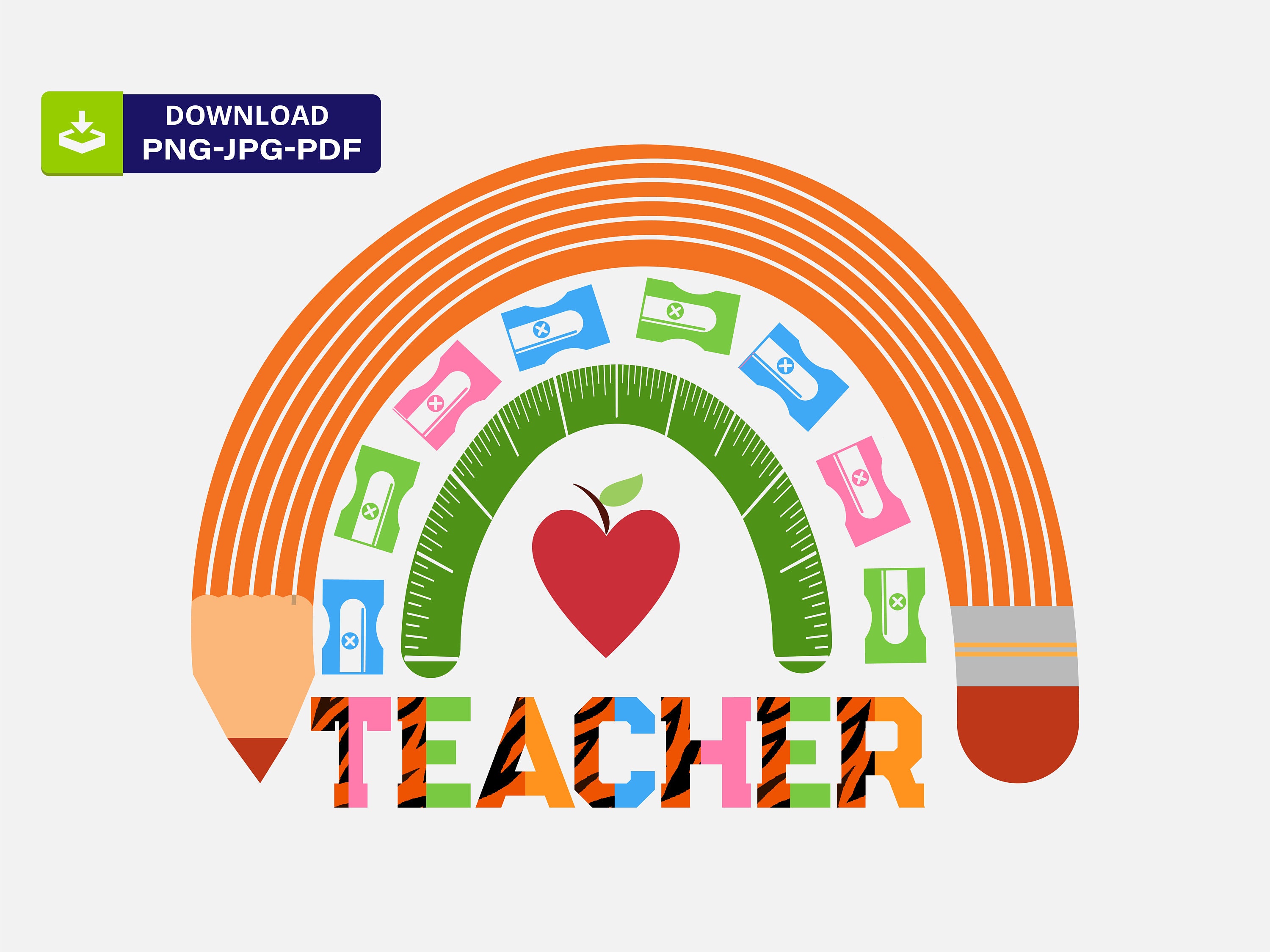 Teacher Rainbow Svg Bundle Teacher Life Svg Rainbow Svg - Etsy
