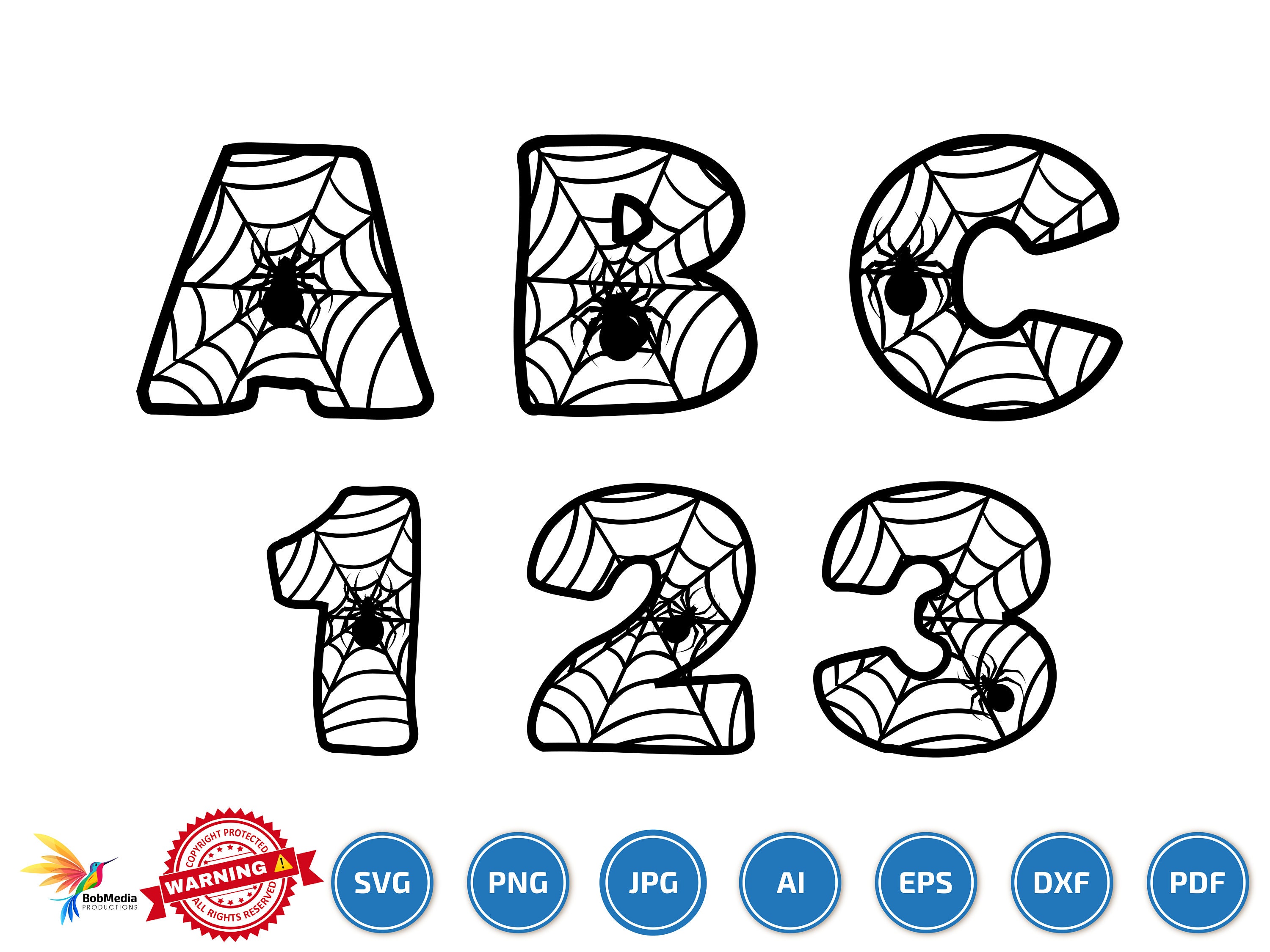 Spider Alphabet Svg Spider Font Svg Spider Svg Spider Web - Etsy Ireland
