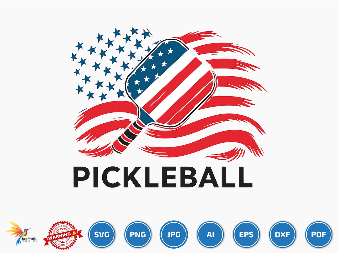 Pickleball USA Flag Svg Png, Pickleball Svg, Pickleball Paddle Svg Png ...