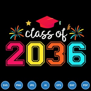 Class of 2036 Svg , Class of 2036 Png, Graduate 2023 , Back to School ...