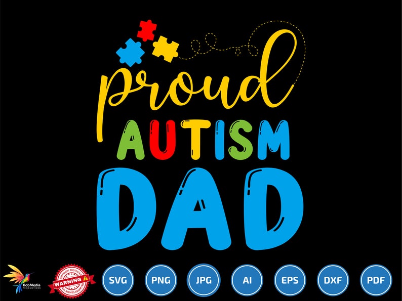 Proud Autism Dad Svg Png Puzzle Svg Autism Ribbon Svg - Etsy
