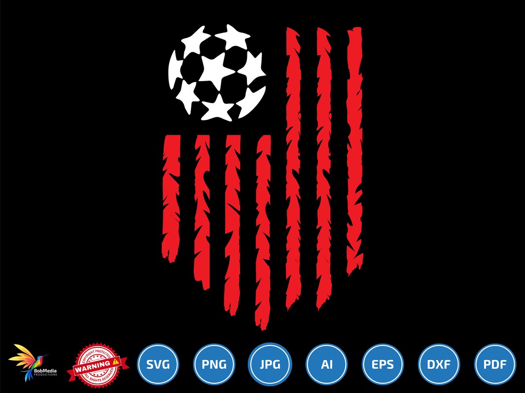 USA Soccer Svg Png, Team Support Svg, USA Flag Football Svg, Soccer Fan ...