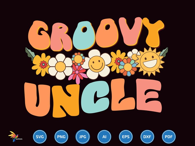 Groovy Uncle SVG Groovy Uncle Png Matching Son and Me Shirt - Etsy