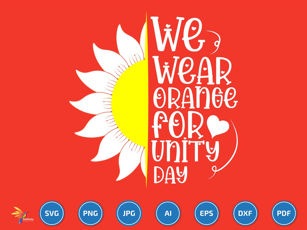 Unity Day Svg Png, Orange Heart Svg, Be Kind Svg, Anti Bullying Gift ...