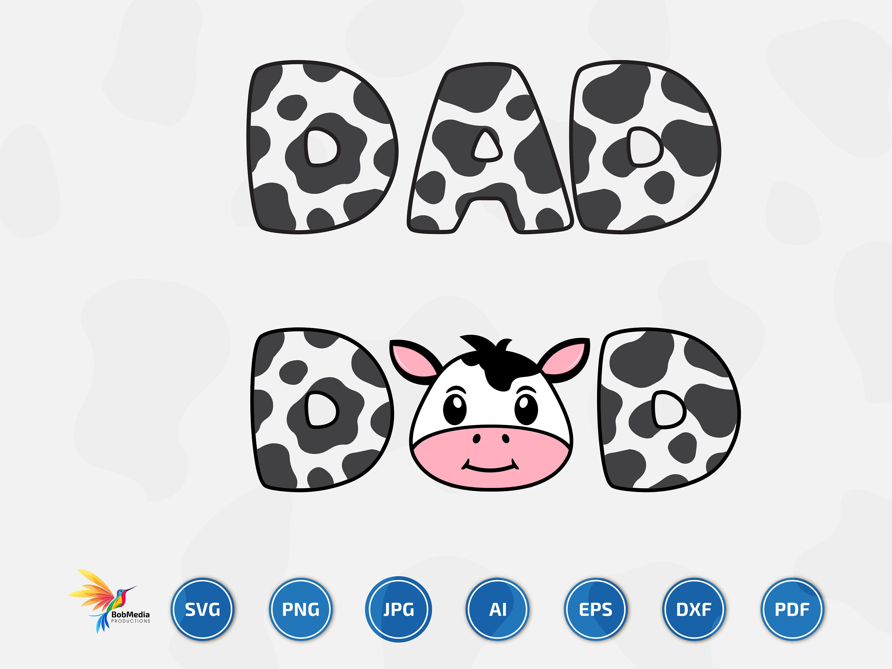 DAD Svg Cow Svg Files Cow Clipart Cow Print Svg Cow Png - Etsy Canada